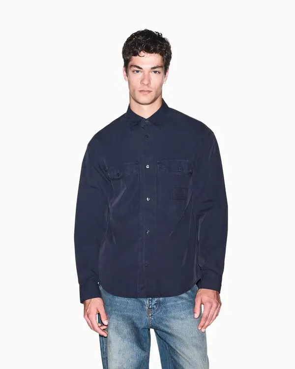 Armani Exchange Regular Fit Shirt In Cotton Poplin