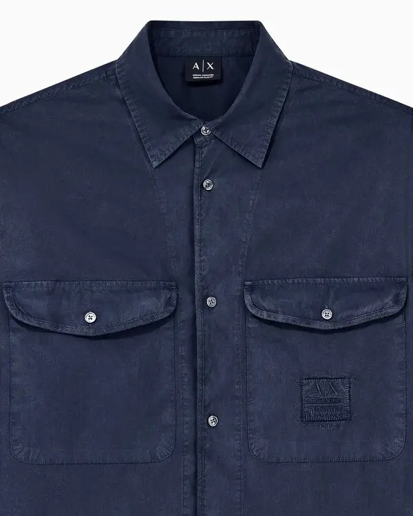 Armani Exchange Regular Fit Shirt In Cotton Poplin