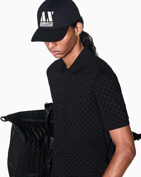 Armani Exchange Baseball Hat In Cotton Twill - Black