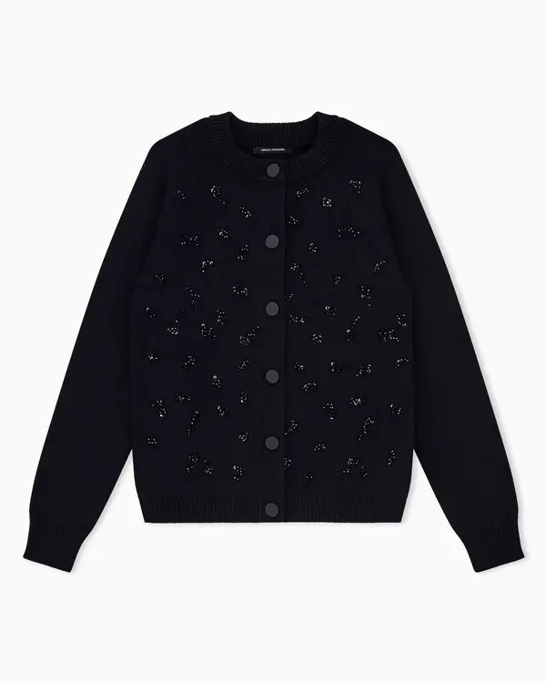 Armani Exchange Regular Fit Knitted Cardigan - Black