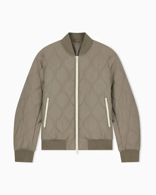 Armani Exchange Quilted Padded Blouson Jacket - Brown