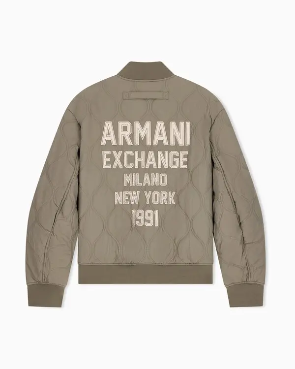 Armani Exchange Quilted Padded Blouson Jacket - Brown