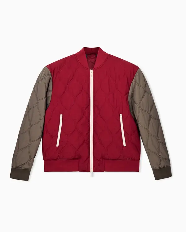 Armani Exchange Padded Blouson Jacket In Nylon - Red