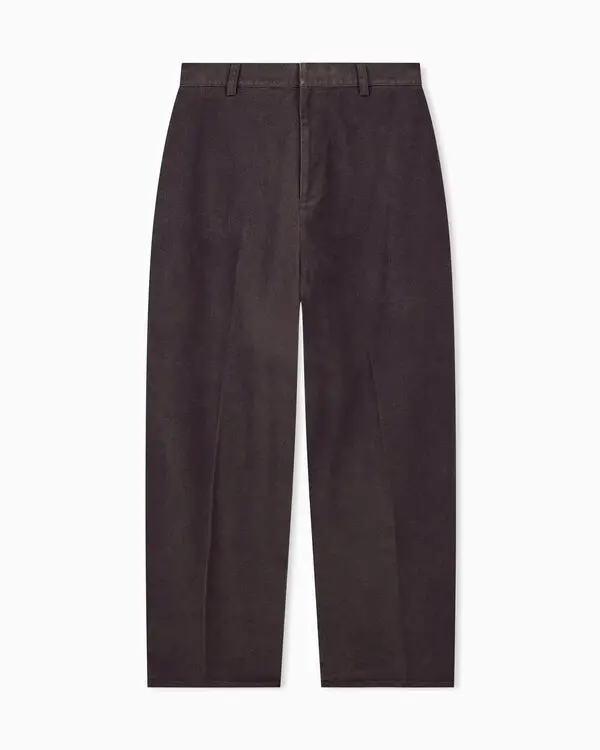 Armani Exchange Relaxed Trouser In Cotton Moleskin
