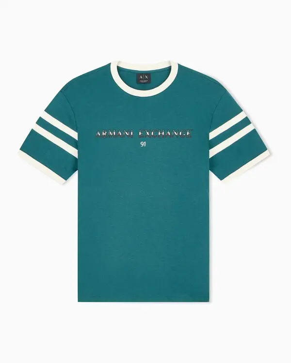 Armani Exchange Regular T-shirt In Cotton Jersey - Green