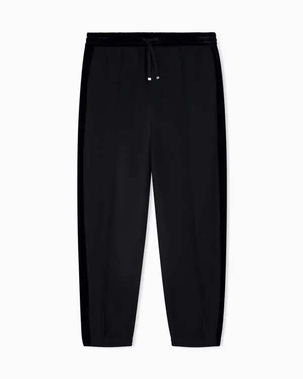 Armani Exchange Regular Fit Trousers In Stretch Modal Jersey - Black
