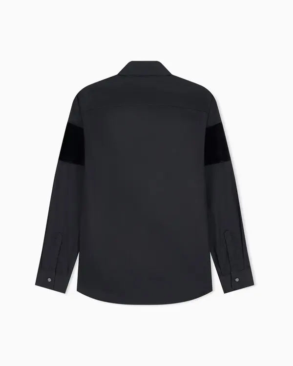 Armani Exchange Regular Fit Shirt In Stretch Cotton Satin