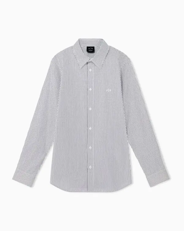 Armani Exchange Regular Fit Shirt In Yarn-dyed Cotton