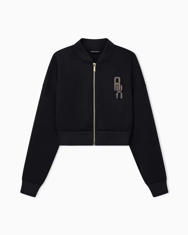 Armani Exchange Sweatshirt Slim With Stretch Scuba And Rib Details - Black