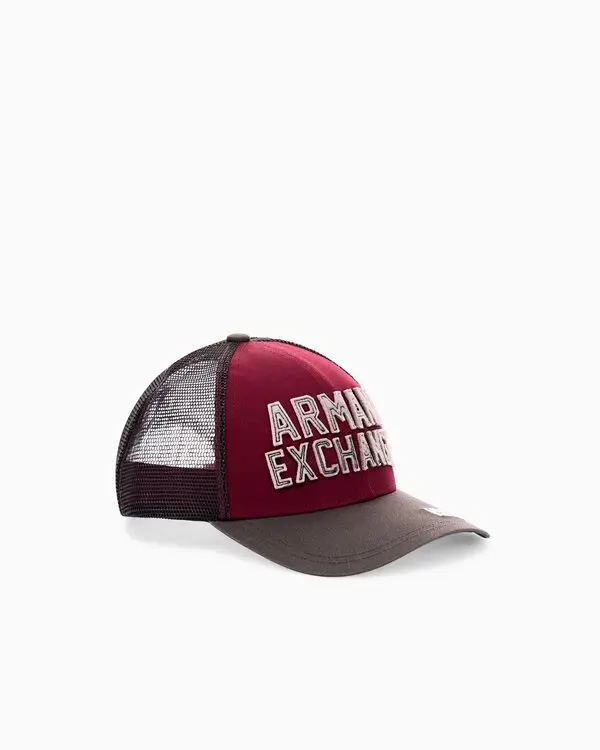 Armani Exchange Baseball Hat In Cotton Twill - Red