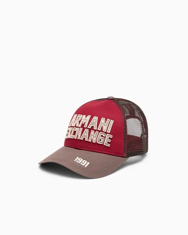 Armani Exchange Cotton Twill Baseball Cap - Red
