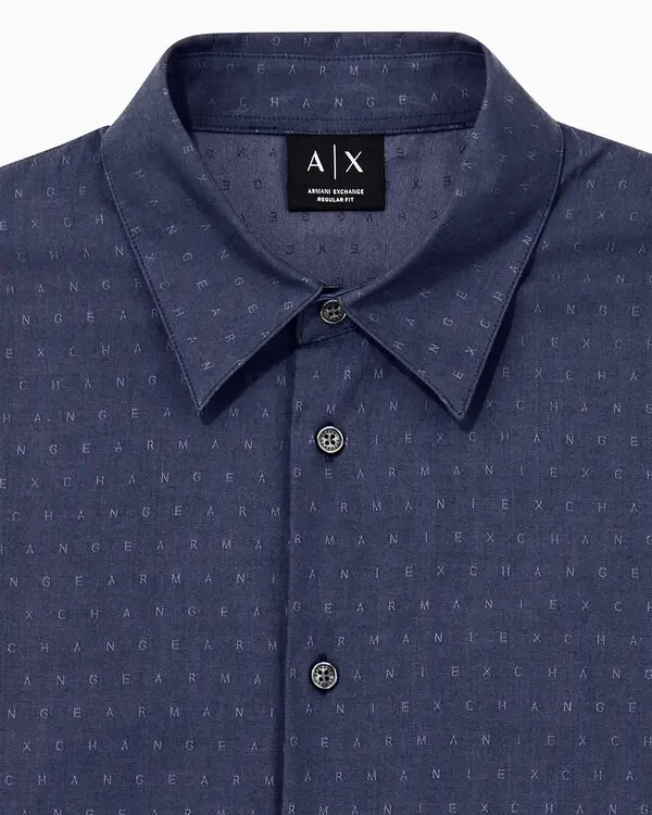 Armani Exchange Regular Fit Shirt In Cotton Jacquard