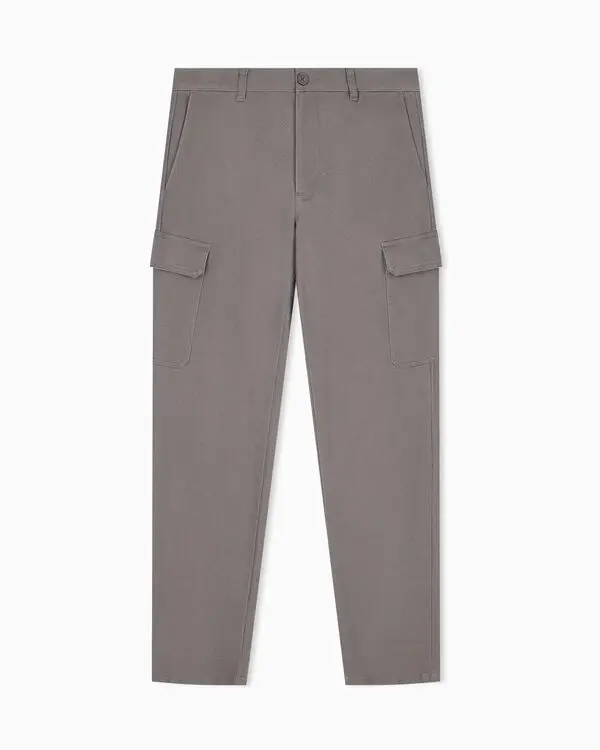 Armani Exchange Regular Fit Trousers In Cotton Twill