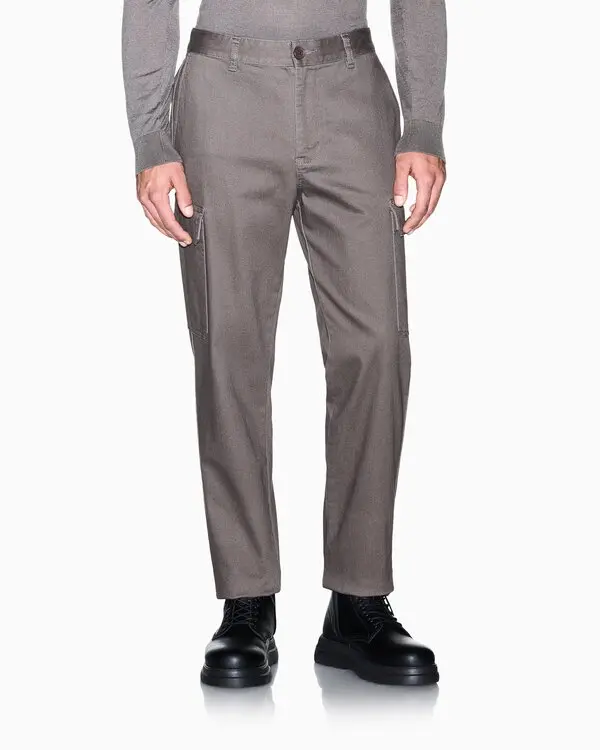 Armani Exchange Regular Fit Trousers In Cotton Twill