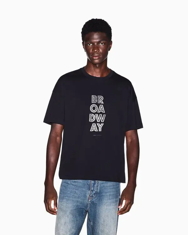 Armani Exchange Oversized Cotton Jersey T-shirt With Graphic Detail