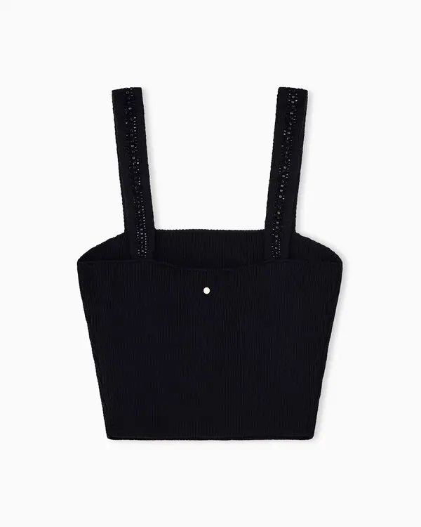 Armani Exchange Slim-fit Knit Top With Sequins