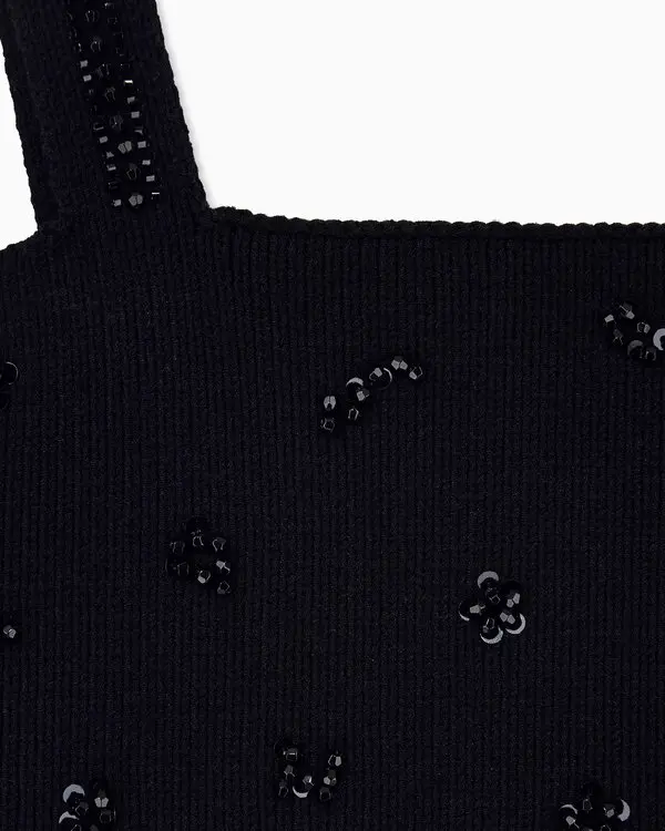 Armani Exchange Slim-fit Knit Top With Sequins
