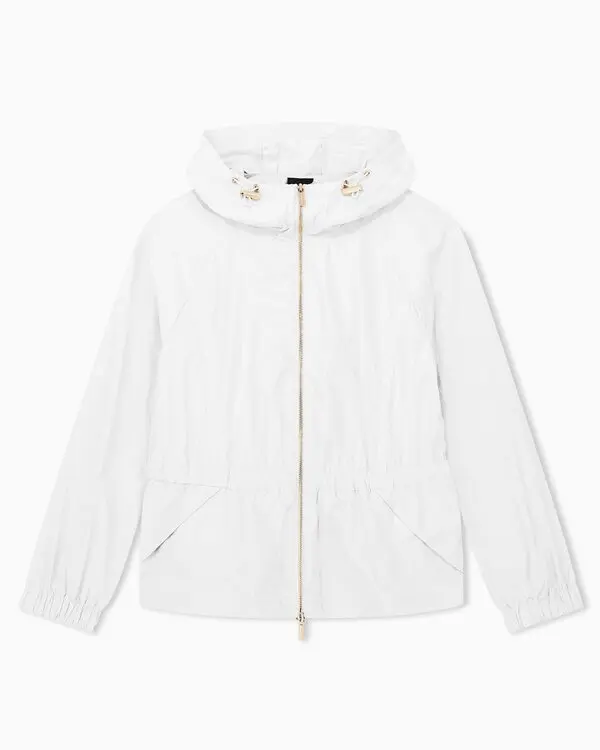 Armani Exchange Crinkle Nylon Zip-up Blouson Jacket - Beige