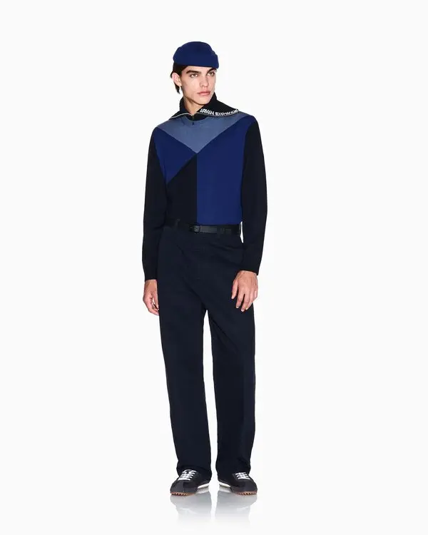 Armani Exchange Regular Fit Pullover In Virgin Wool And Acrylic