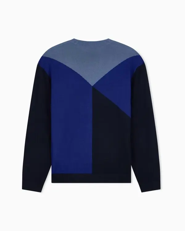 Armani Exchange Regular Fit Pullover In Virgin Wool And Acrylic