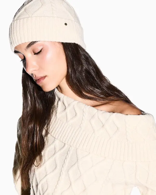 Armani Exchange Knitted Wool Beanie Hat