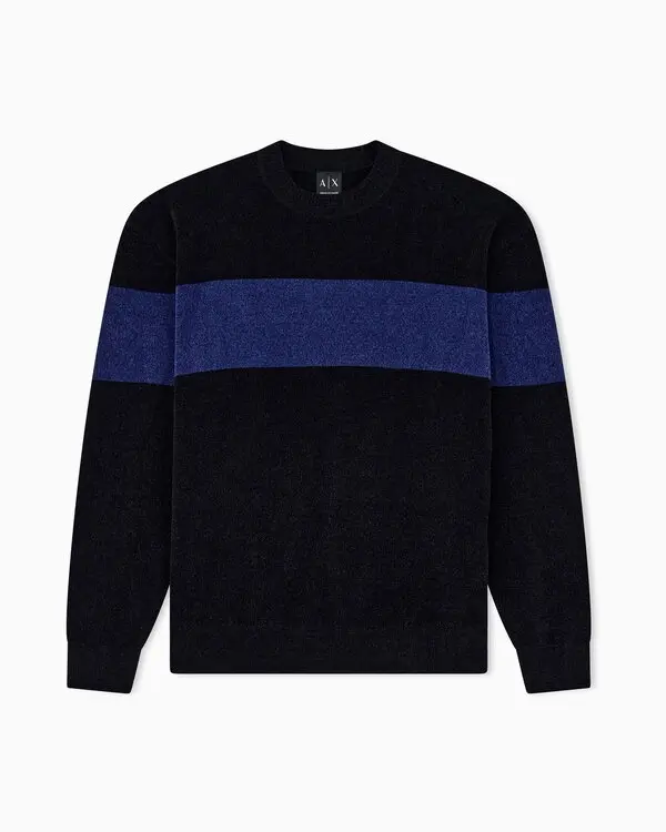 Armani Exchange Pullover In Chenille - Striped