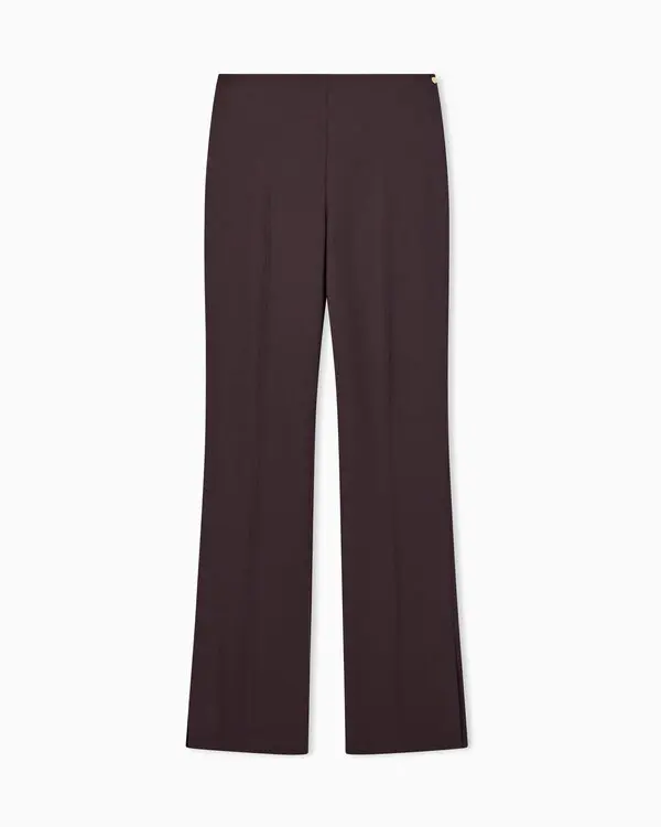 Armani Exchange Slim Fit Trousers In Recycled Crepe - Brown
