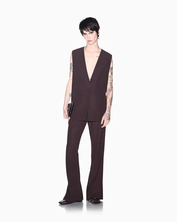 Armani Exchange Slim Fit Trousers In Recycled Crepe