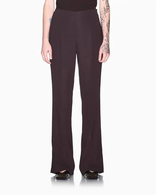 Armani Exchange Slim Fit Trousers In Recycled Crepe