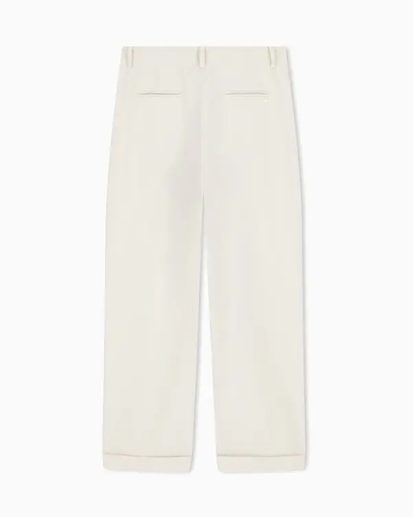 Armani Exchange Oversized Trouser In Recycled Crepe With Belt - Beige