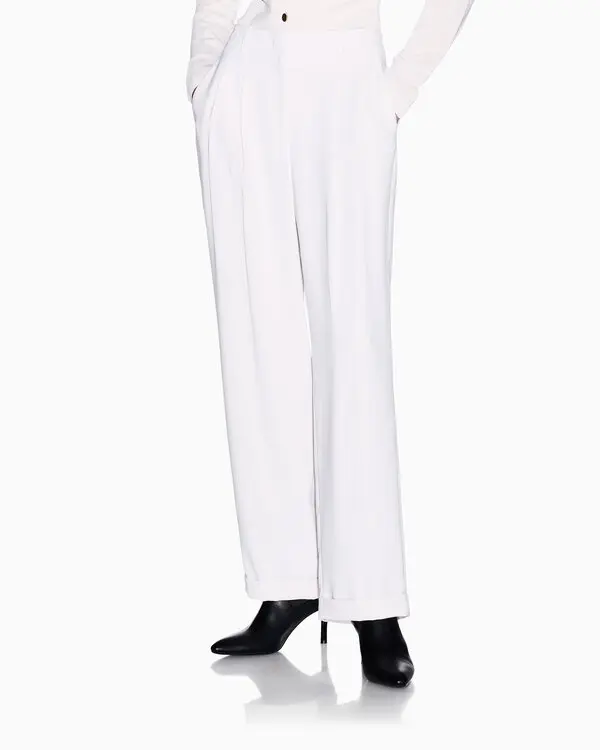Armani Exchange Recycled Crepe Trousers With Belt - Beige