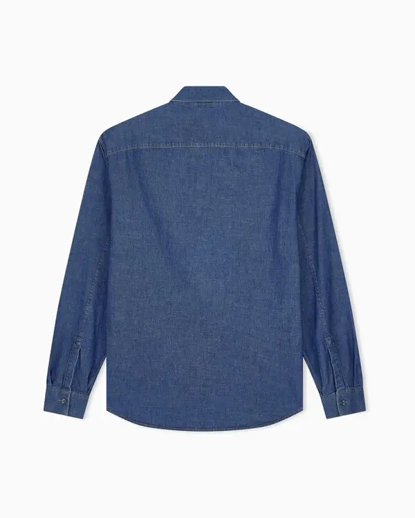 Armani Exchange Over Fit Shirt Denim In Cotton