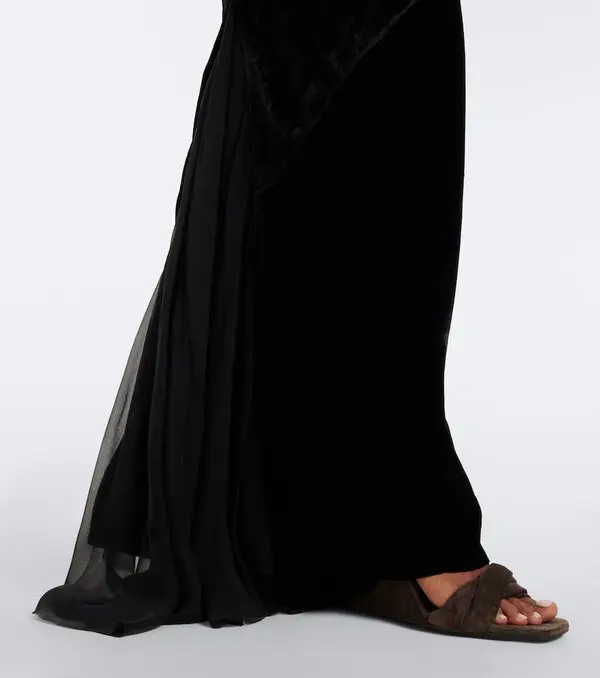 Rick Owens Combo Tulle-trimmed Gown