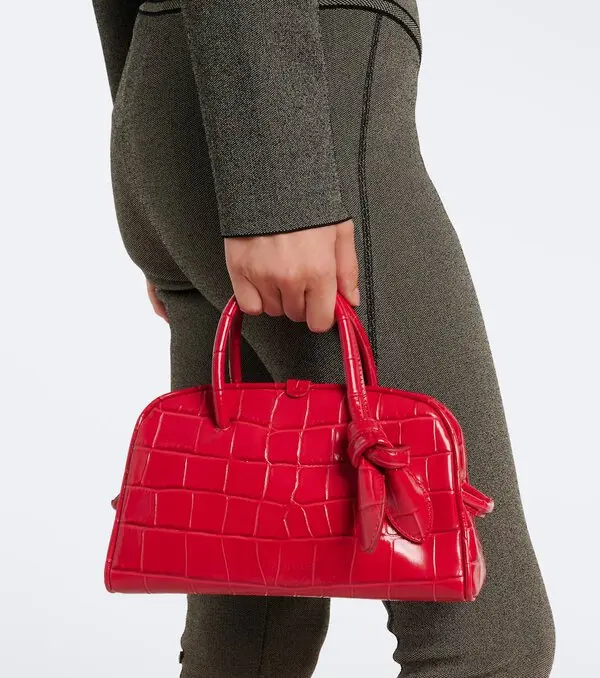 Jacquemus Turismo Small Croc-effect Leather Bowling Bag