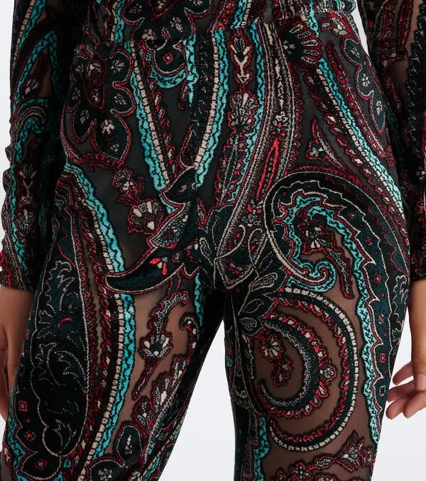 Etro Patch-applique Paisley Flared Pants