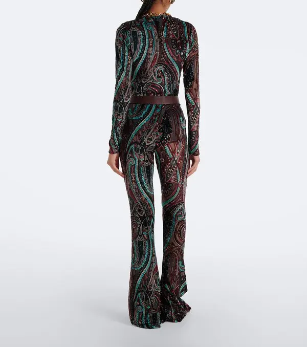 Etro Patch-applique Paisley Flared Pants