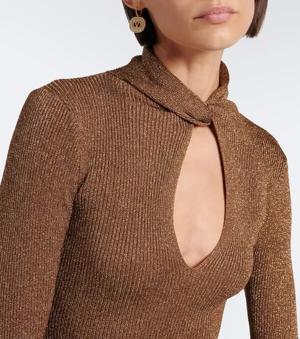 Valentino Garavani Cut-out Lame Sweater