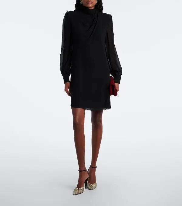 Valentino Garavani Draped Silk Georgette Minidress