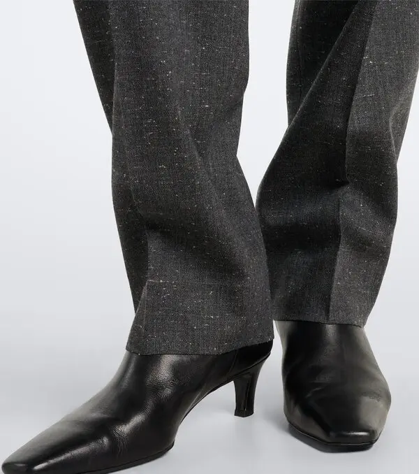 RÓHE Daria Pleated Wool-blend Straight Pants