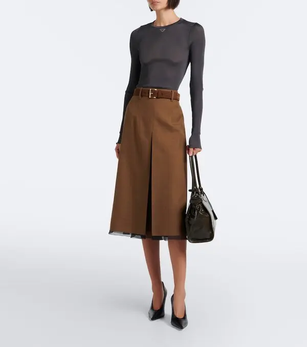 Prada Ribbed-knit Silk Top