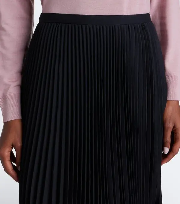 Valentino Garavani Asymmetric Plisse Georgette Midi Skirt