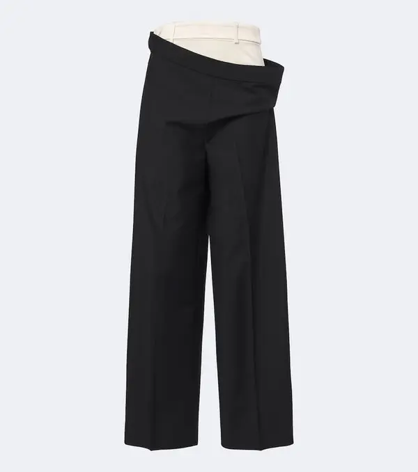 RÓHE Wool And Mohair Paneled Wide-leg Pants