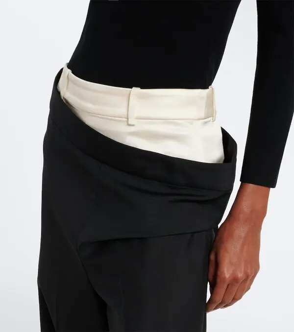 RÓHE Wool And Mohair Paneled Wide-leg Pants