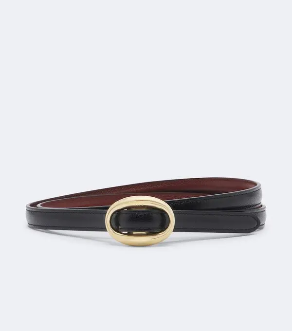 Saint Laurent Reversible Leather Belt - Black