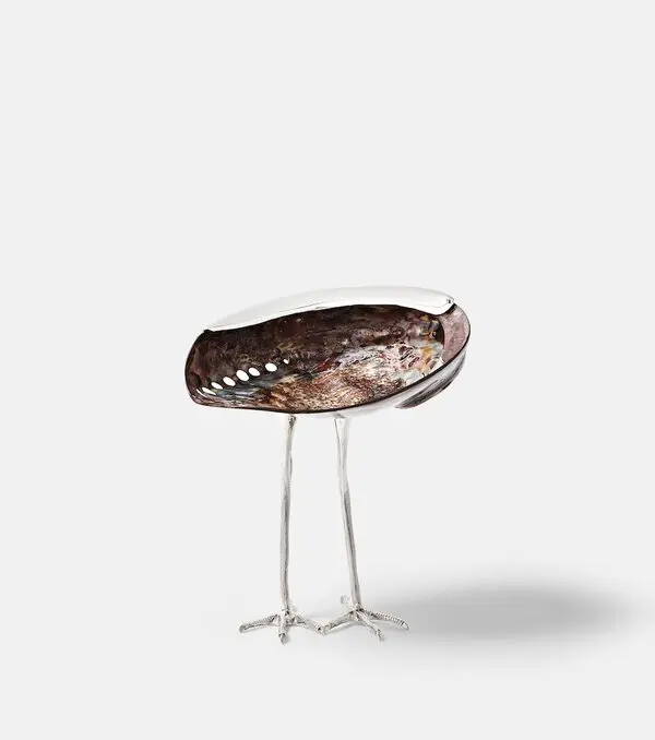 TAVARES 1922 Bird Edit Shell And Sterling Silver Decorative Object