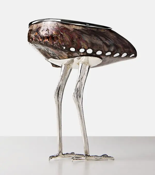TAVARES 1922 Bird Edit Shell And Sterling Silver Decorative Object