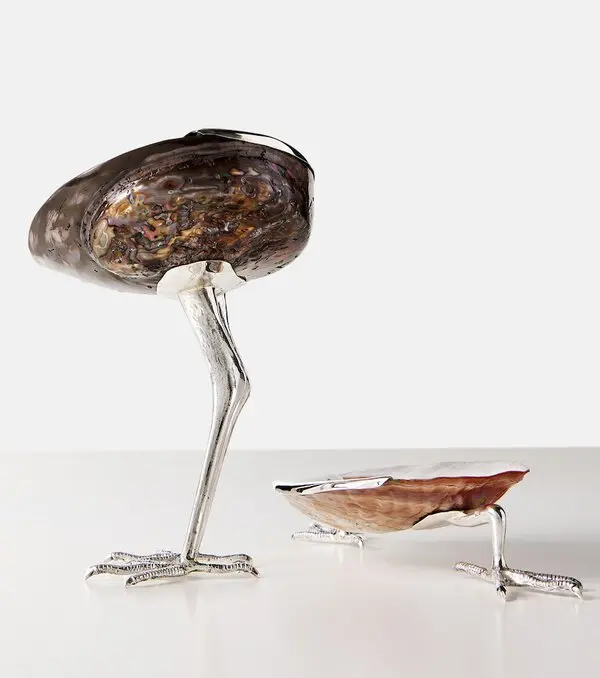 TAVARES 1922 Bird Edit Shell And Sterling Silver Decorative Object