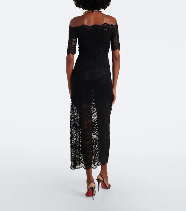 Rabanne Off-shoulder Lace Midi Dress