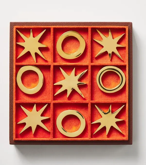 Jonathan Adler Playa Leather Tic-tac-toe Set