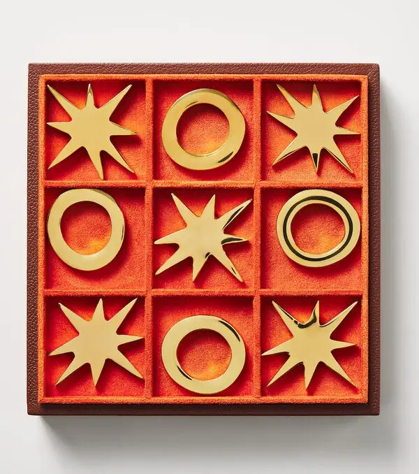 Jonathan Adler Playa Leather Tic-tac-toe Set